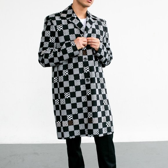 Louis Vuitton | Jackets & Coats | Louis Vuitton Black White Checkered ...